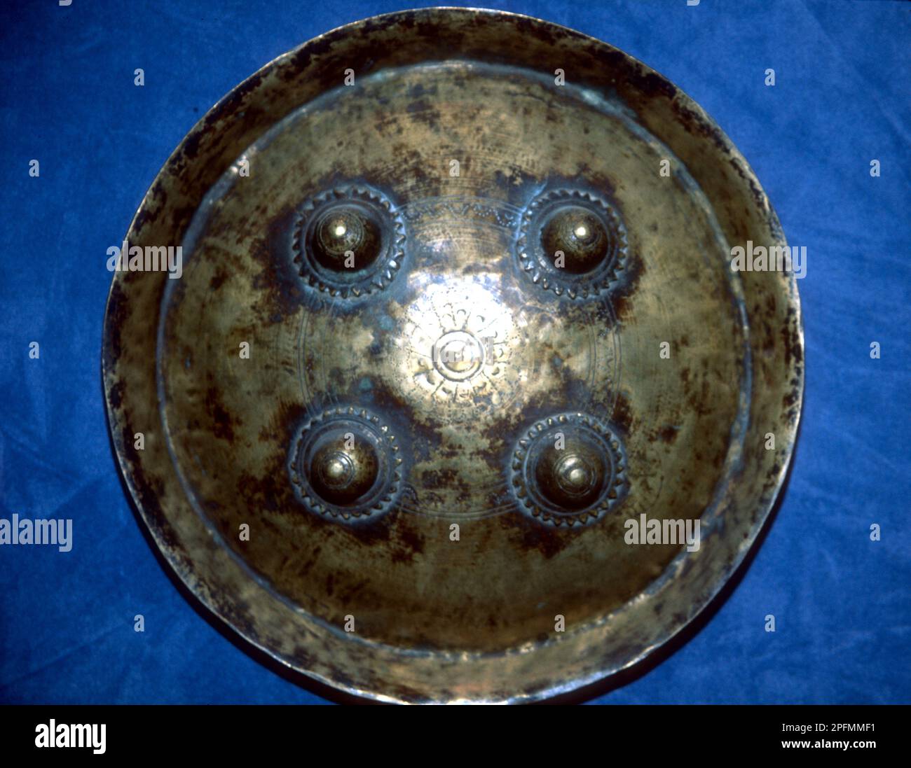 Brass studded shield carried by the Crusader Knights holy wars Stock ...