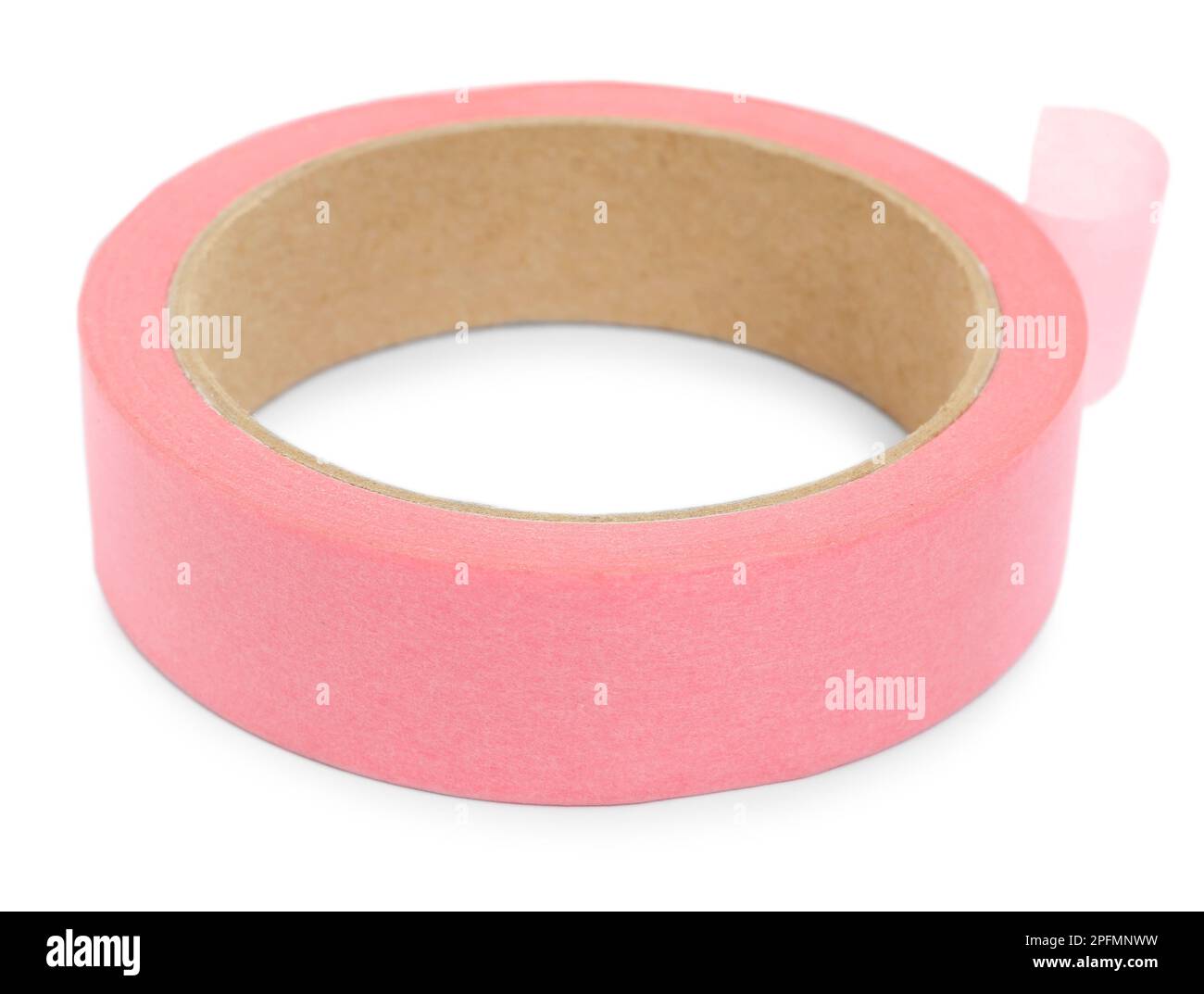 Roll of pink adhesive tape isolated on white Stock Photo - Alamy