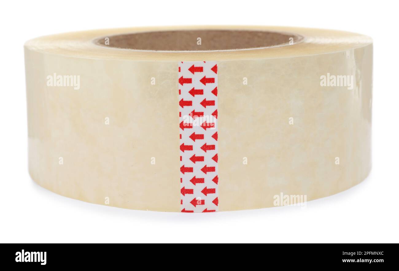 Roll of adhesive tape isolated on white Stock Photo - Alamy