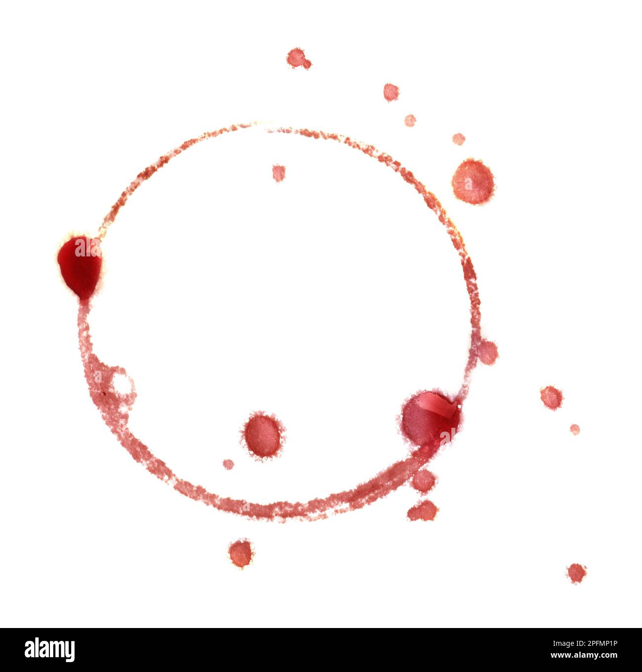 Red wine ring and drops on white background, top view Stock Photo - Alamy
