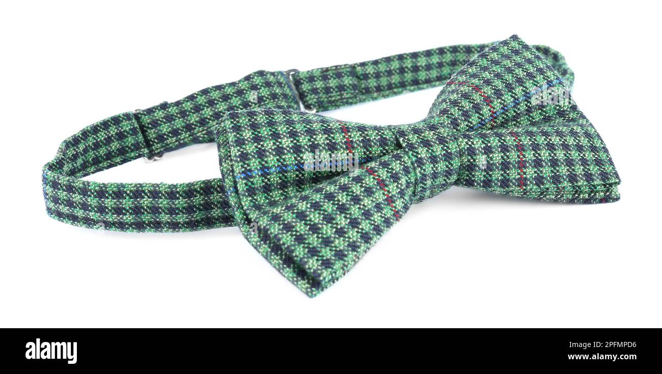 Stylish checkered bow tie isolated on white Stock Photo - Alamy