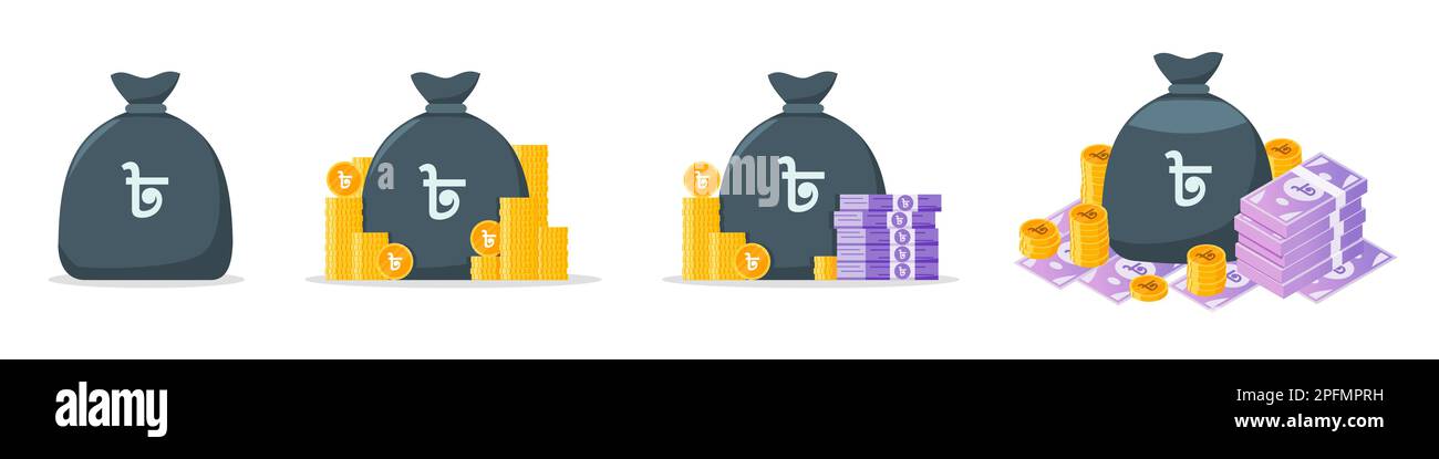 Bangladeshi Taka Money Bag Icon Set Stock Vector Image & Art - Alamy