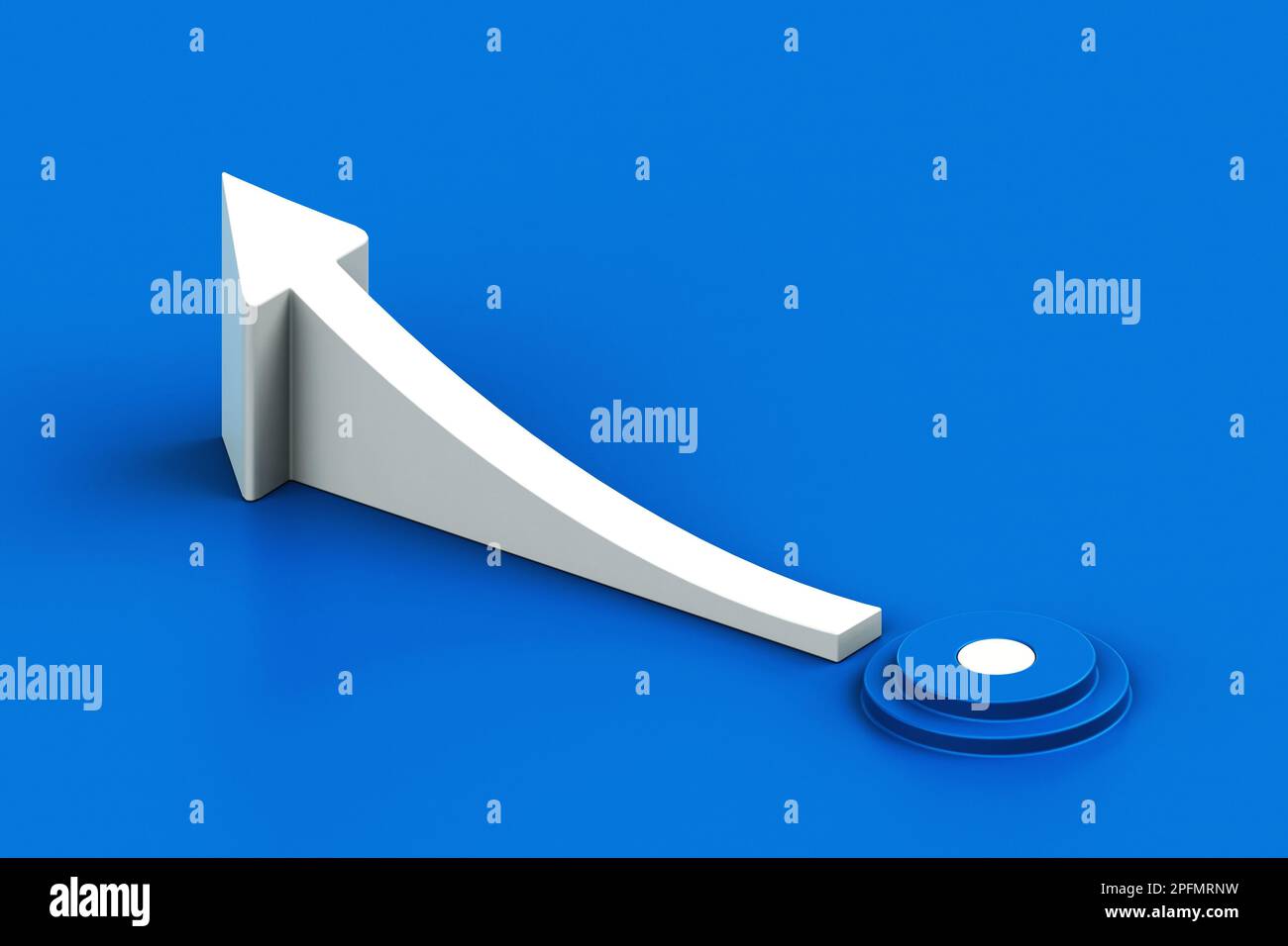 Blue Curved Arrow Up