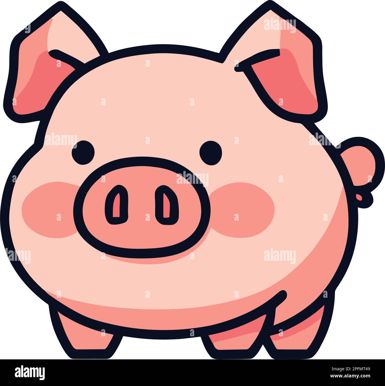 pink pork farm animal Stock Vector Image & Art - Alamy