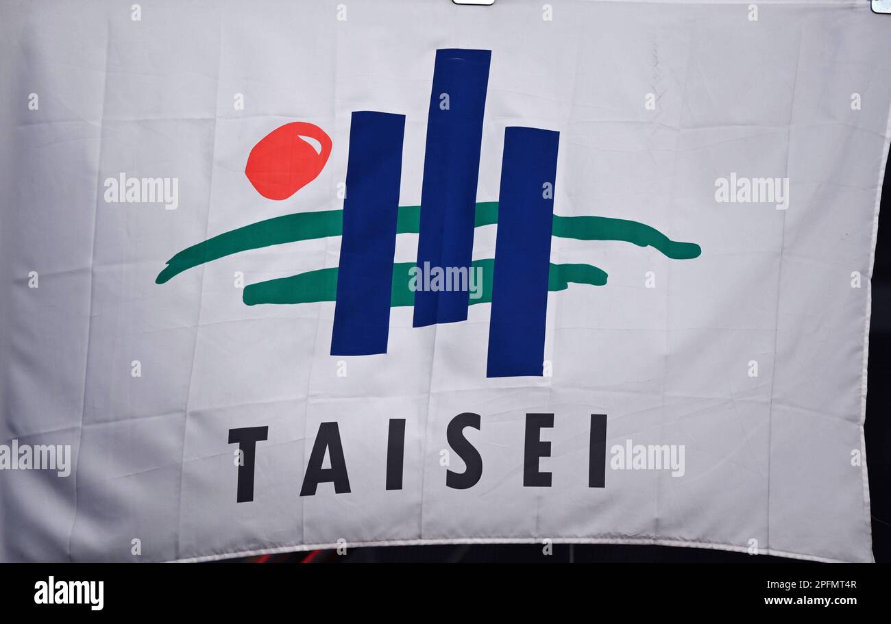 A photo shows the logo of Japanese construction company Taisei ...