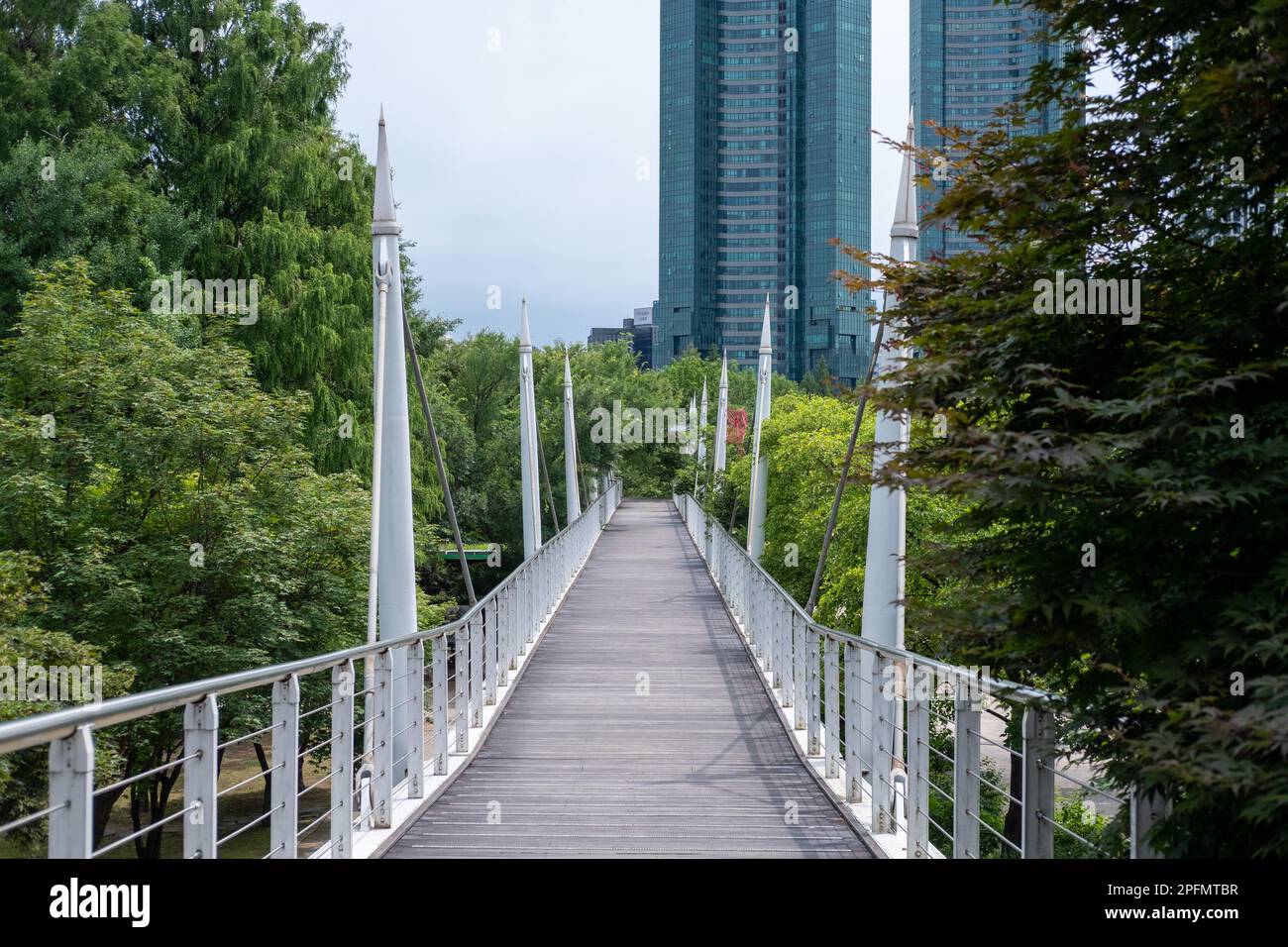Bridge walkway with summer landscape. Seoul Forest in Seoul, South ...