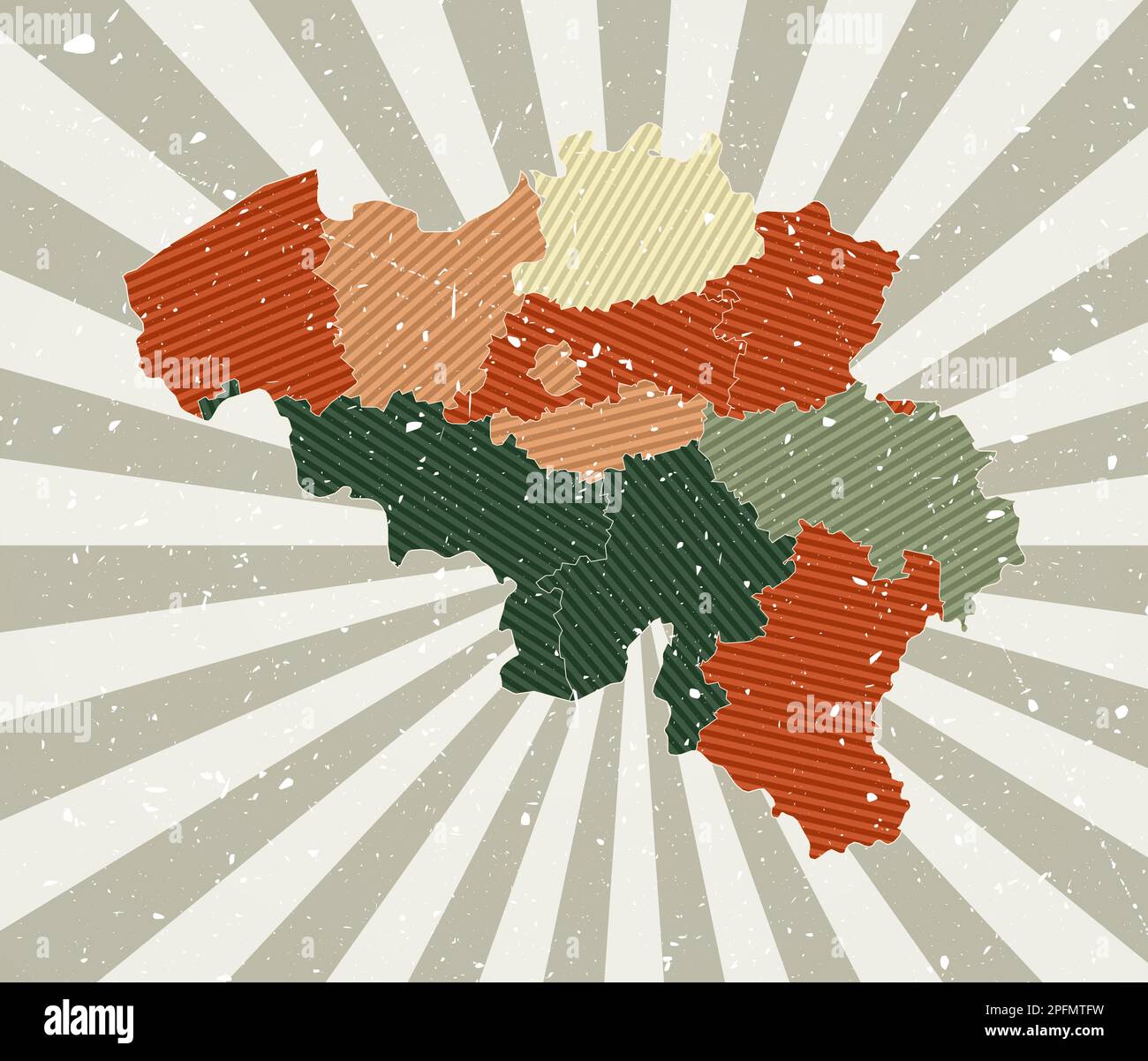 Belgium vintage map. Grunge poster with map of the country in retro ...