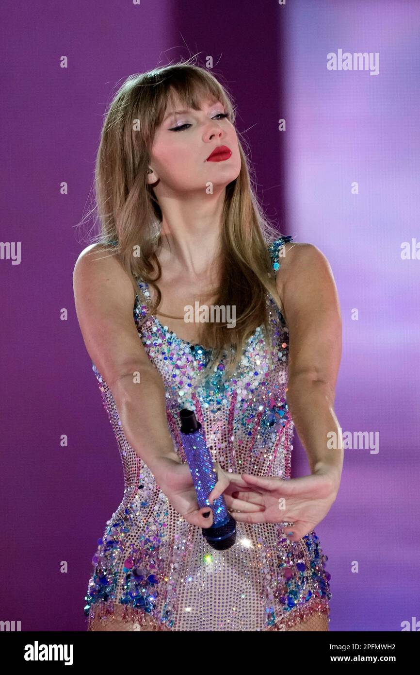 Taylor Swift performs during the opener of her Eras tour, Friday, March ...