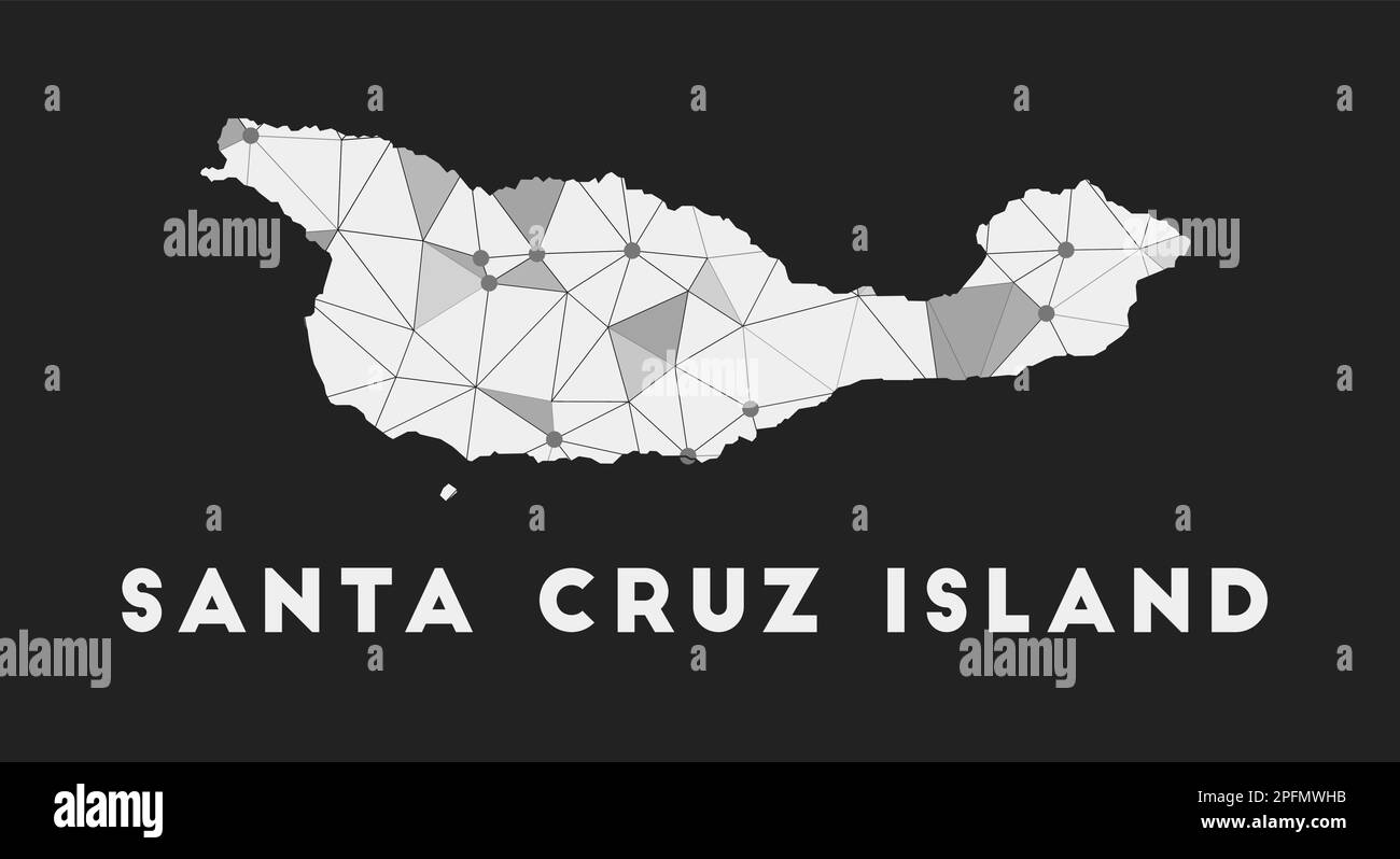 Santa Cruz Island - communication network map. Santa Cruz Island trendy ...