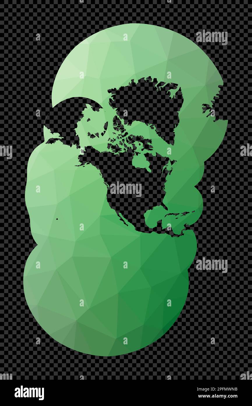 World map. Modified Stereographic GS 50 projection. Polygonal map of ...