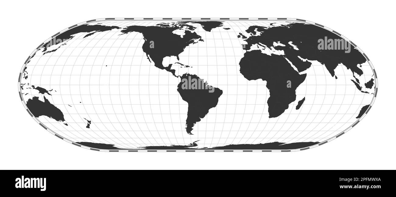 Vector world map. Nel-Hammer projection. Plain world geographical map ...