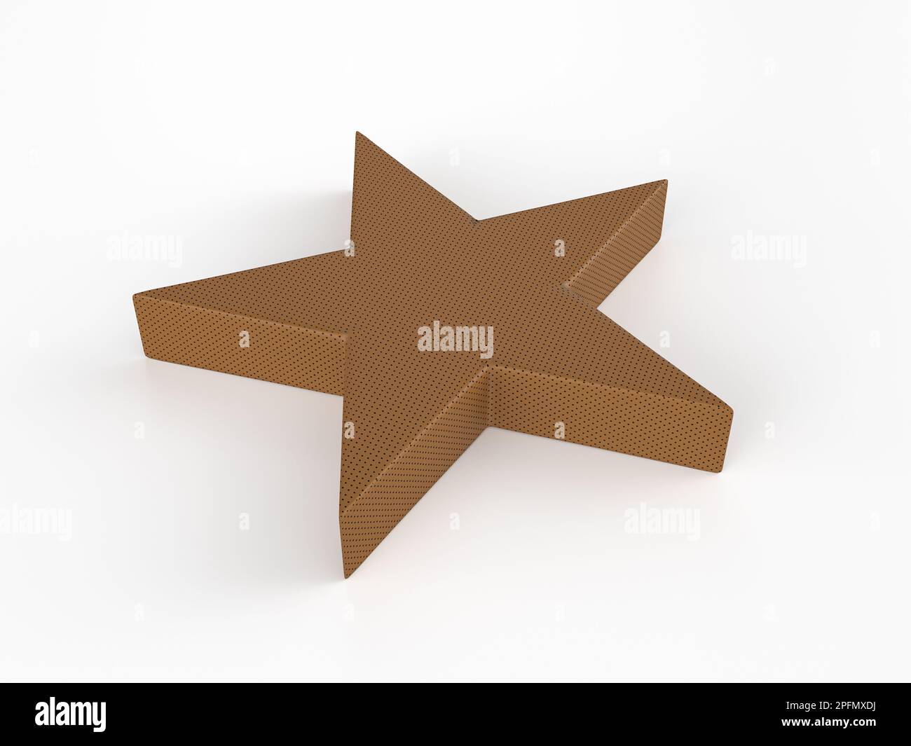 Perforated leather star symbol on white background. 3d illustration ...
