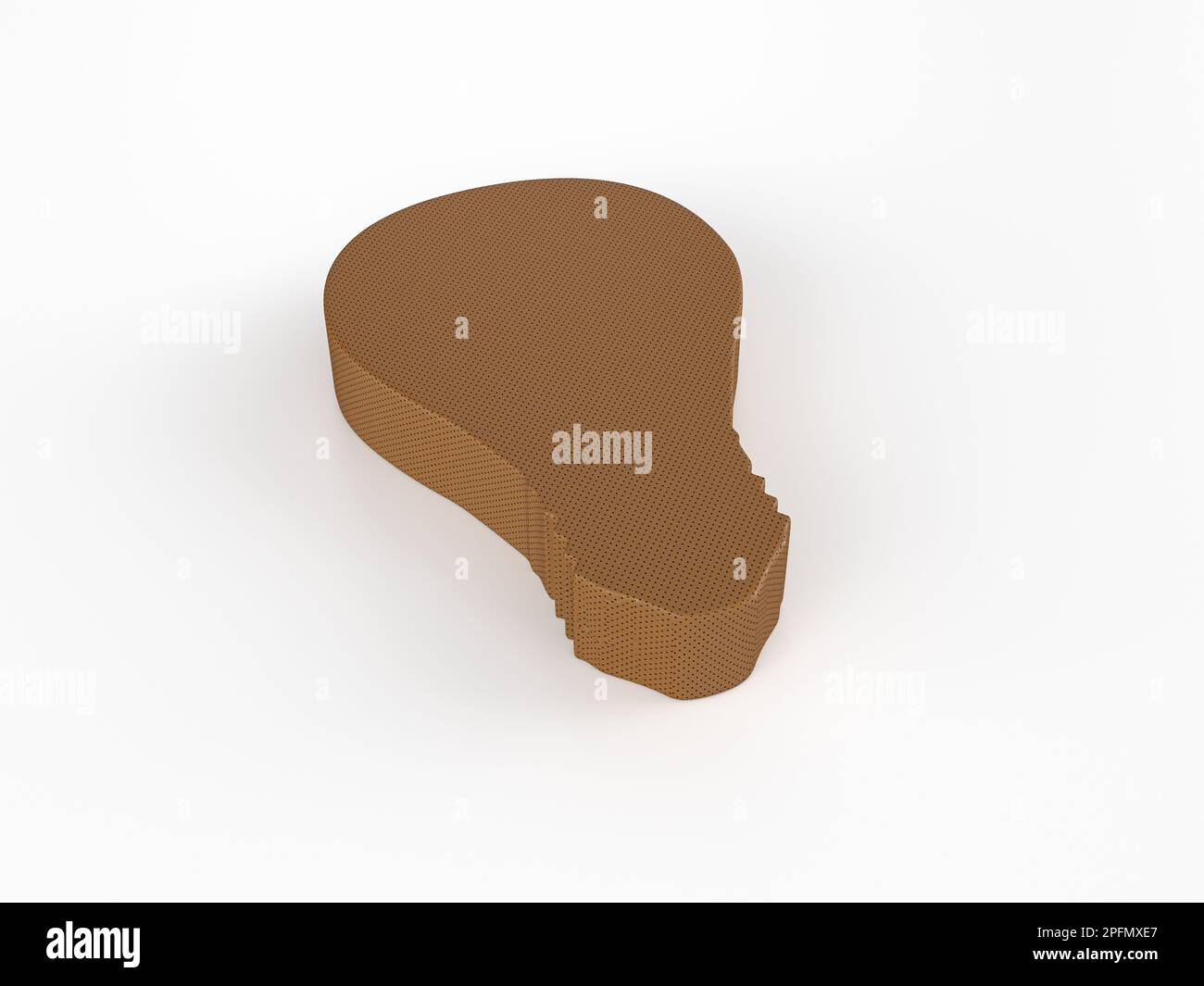 Perforated leather bulb symbol on white background. 3d illustration ...