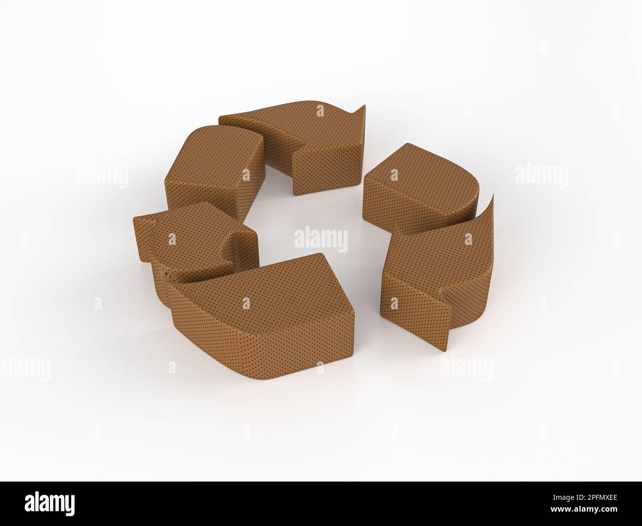 Perforated leather recycle symbol on white background. 3d illustration ...