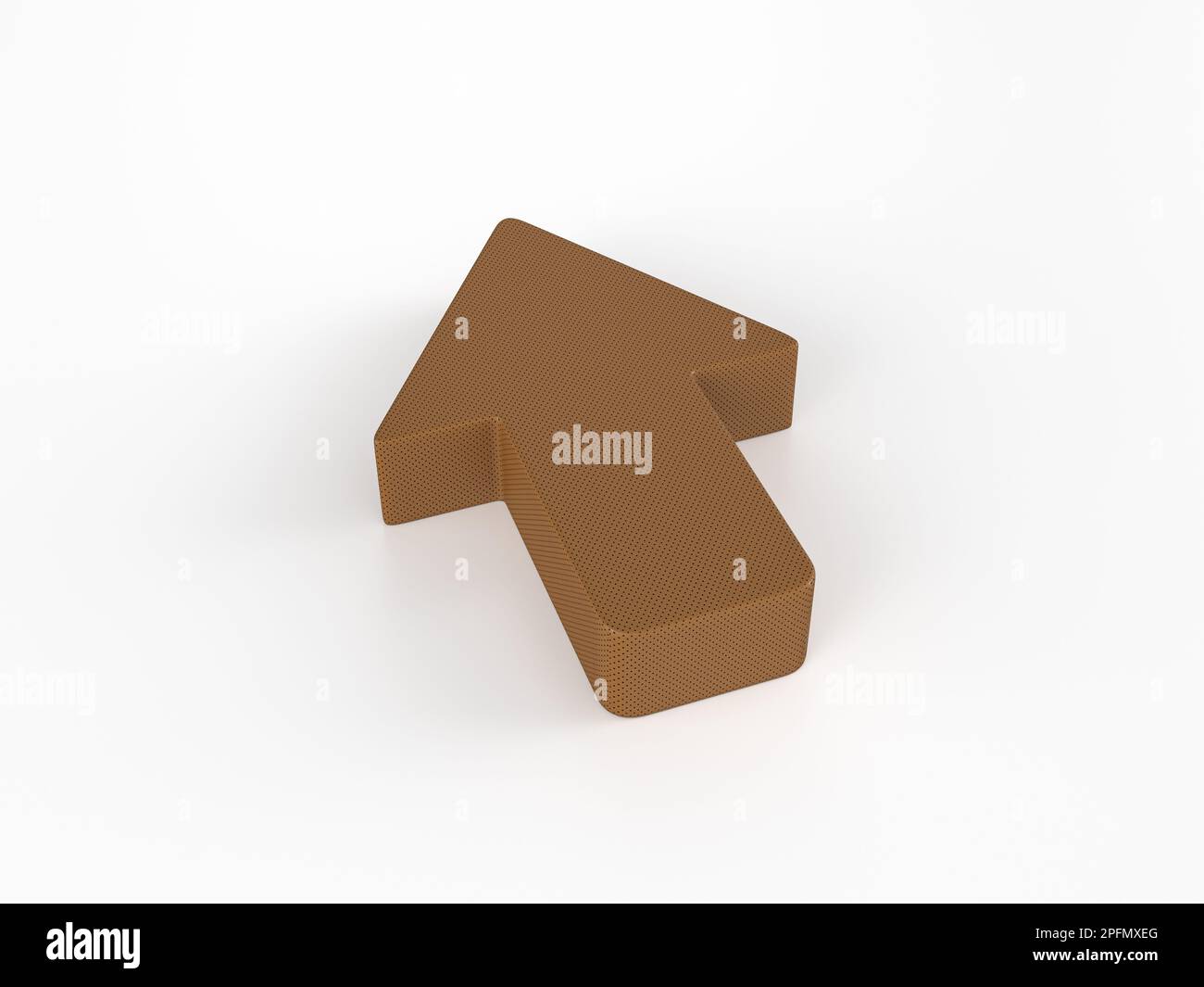 Perforated leather arrow symbol on white background. 3d illustration ...