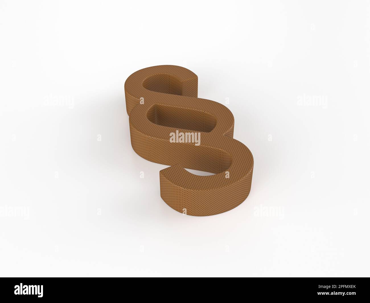 Perforated leather section symbol on white background. 3d illustration ...