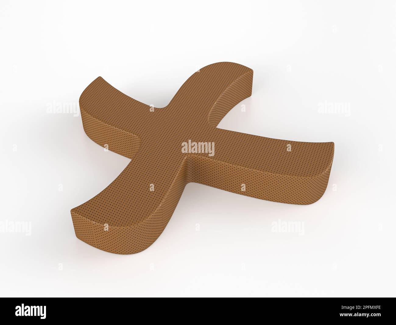 Perforated leather cancel symbol on white background. 3d illustration ...