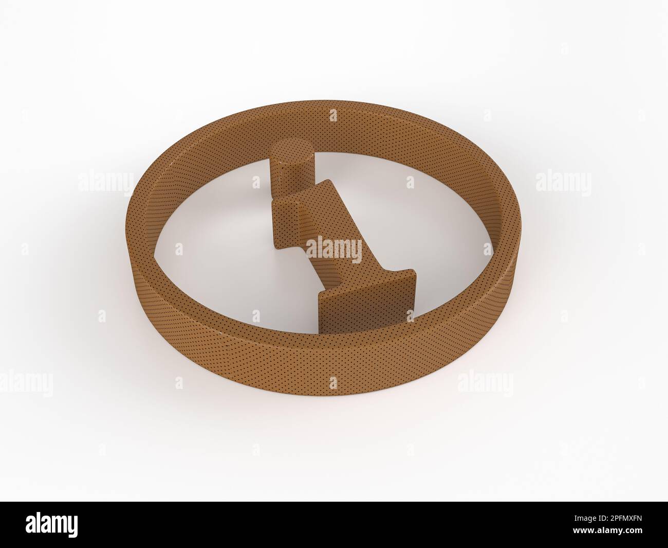 Perforated leather info symbol on white background. 3d illustration ...
