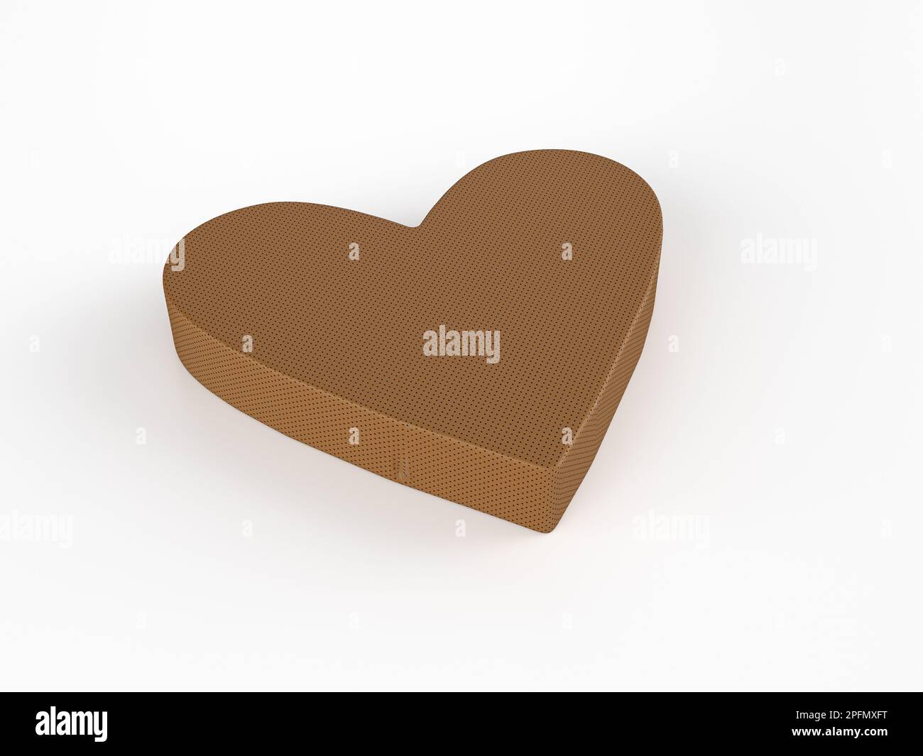 Perforated leather heart symbol on white background. 3d illustration ...