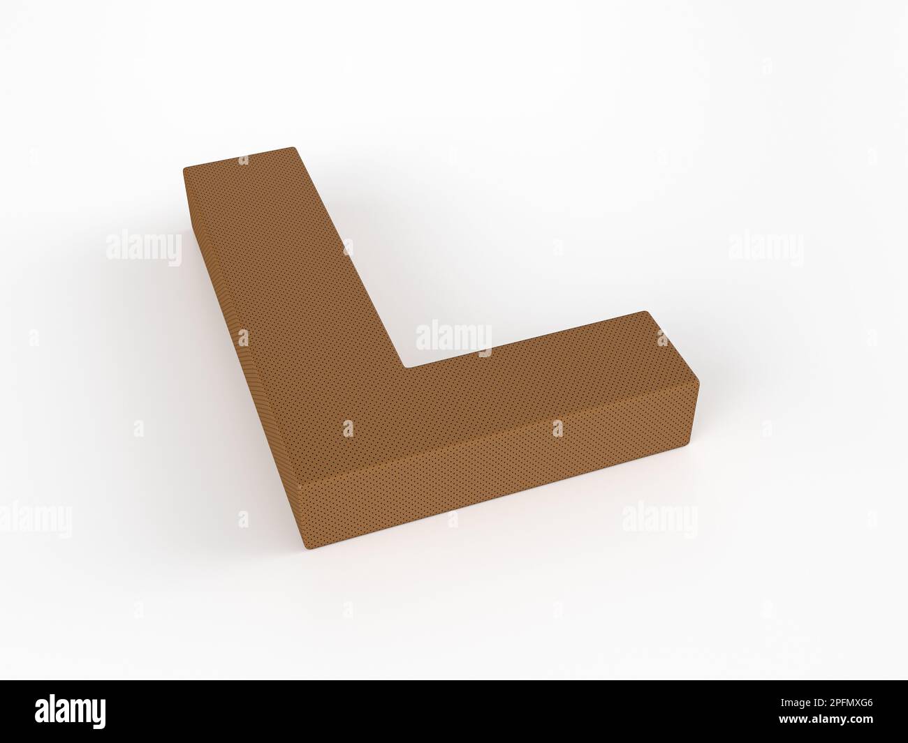 Perforated leather letter L on white background. 3d illustration Stock ...