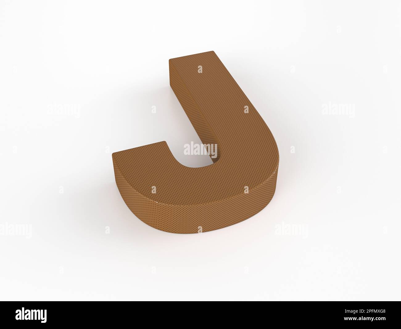 Perforated leather letter J on white background. 3d illustration Stock ...