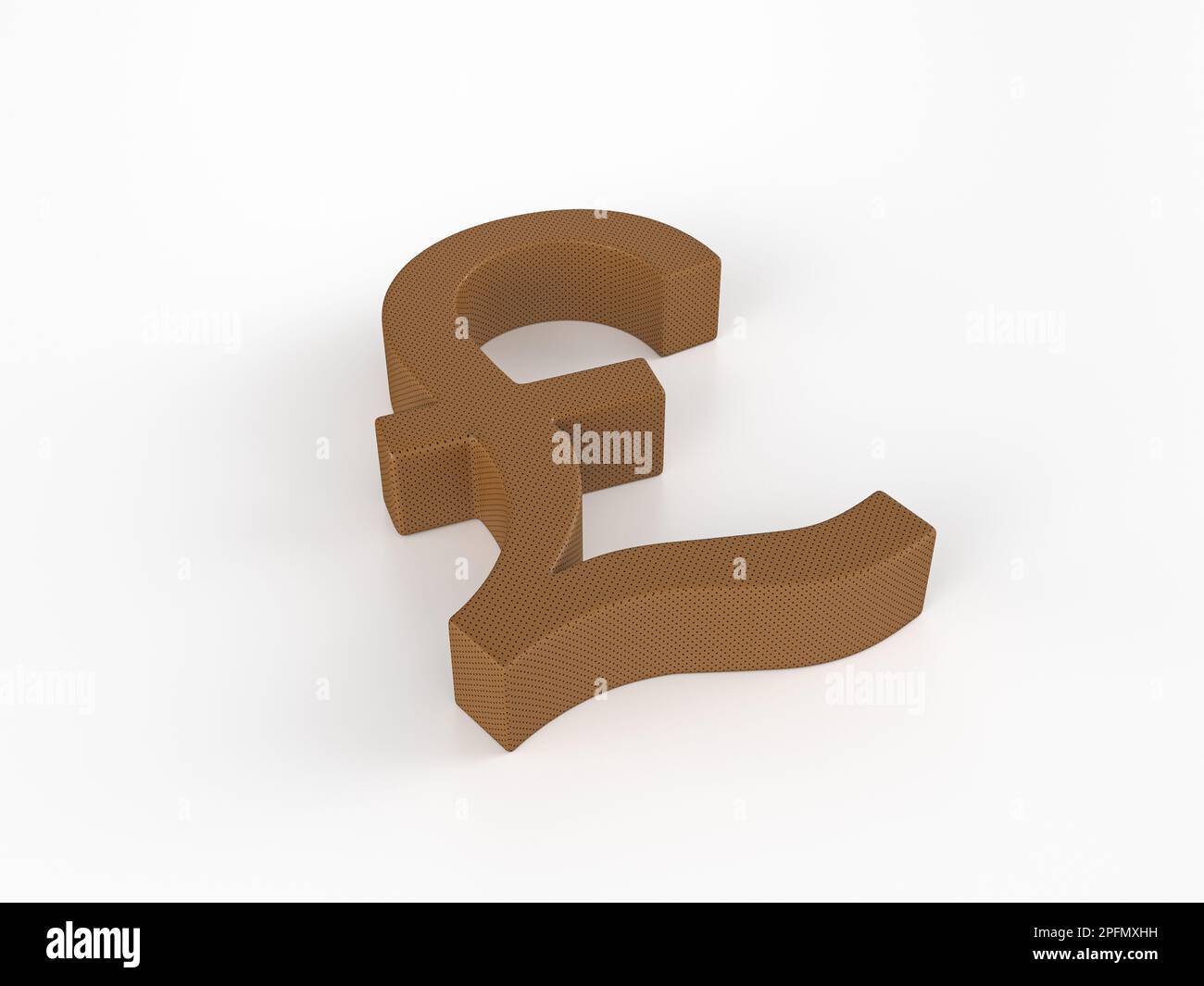 Perforated leather pound symbol on white background. 3d illustration ...