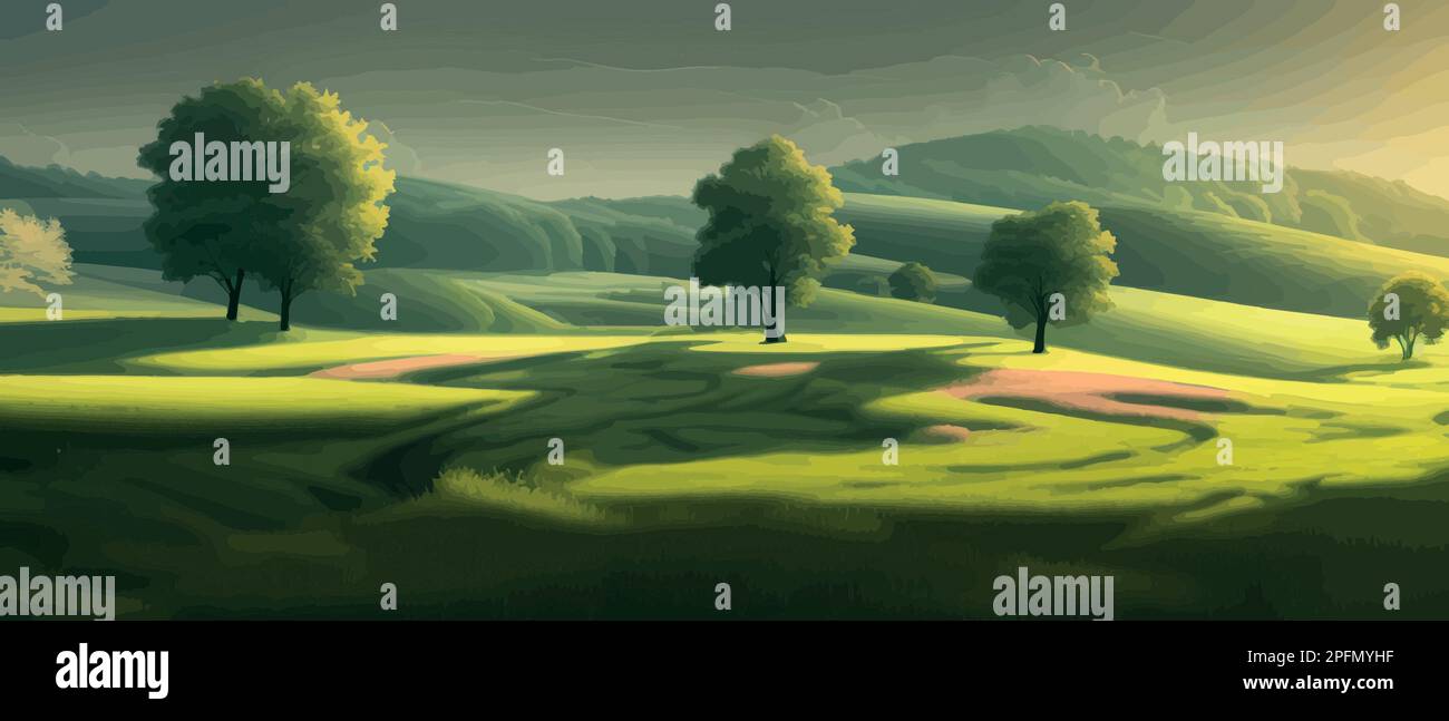 Rolling sunset Stock Vector Images - Alamy