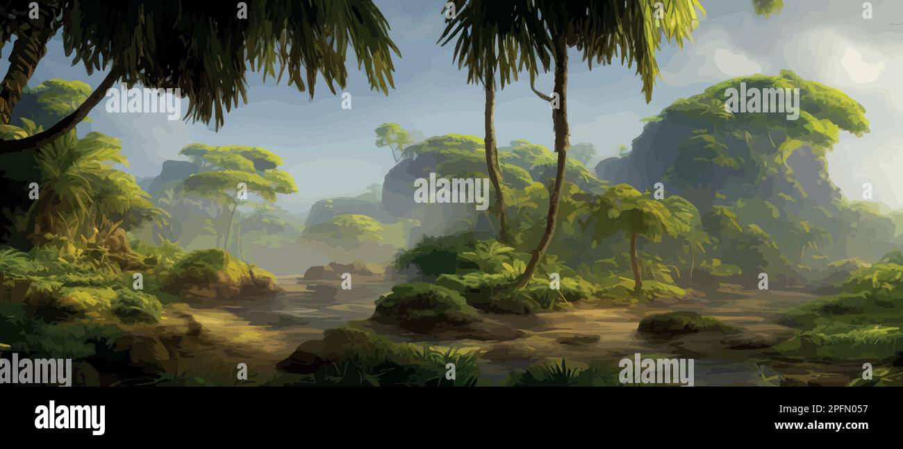 Fantasy island water park Stock Vector Images - Alamy