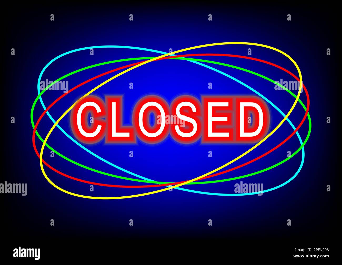 Neon text closed led light digital graphic design networking online ...