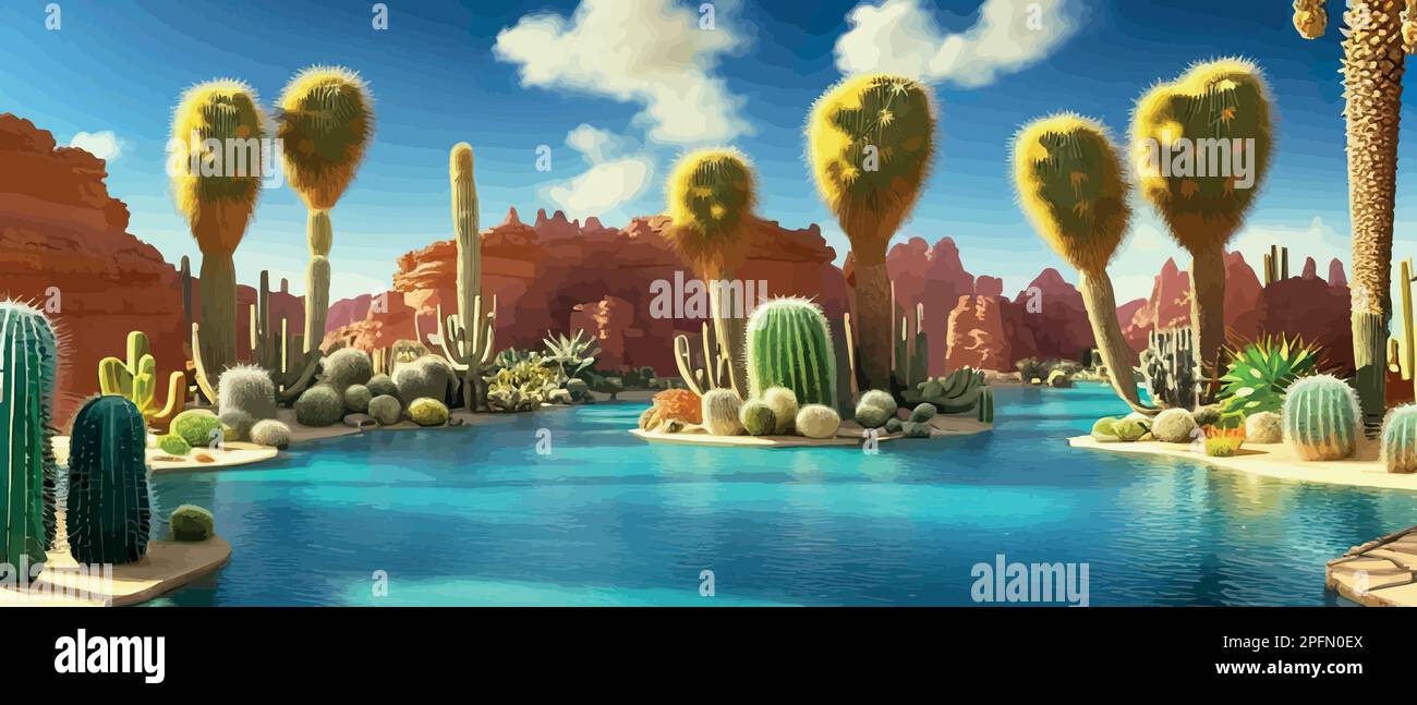 Arabian desert plants cactus Stock Vector Images - Alamy