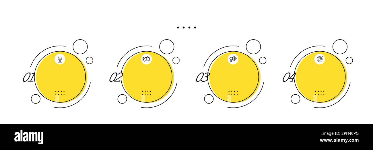 Business infographic thin line process with square and circle template ...