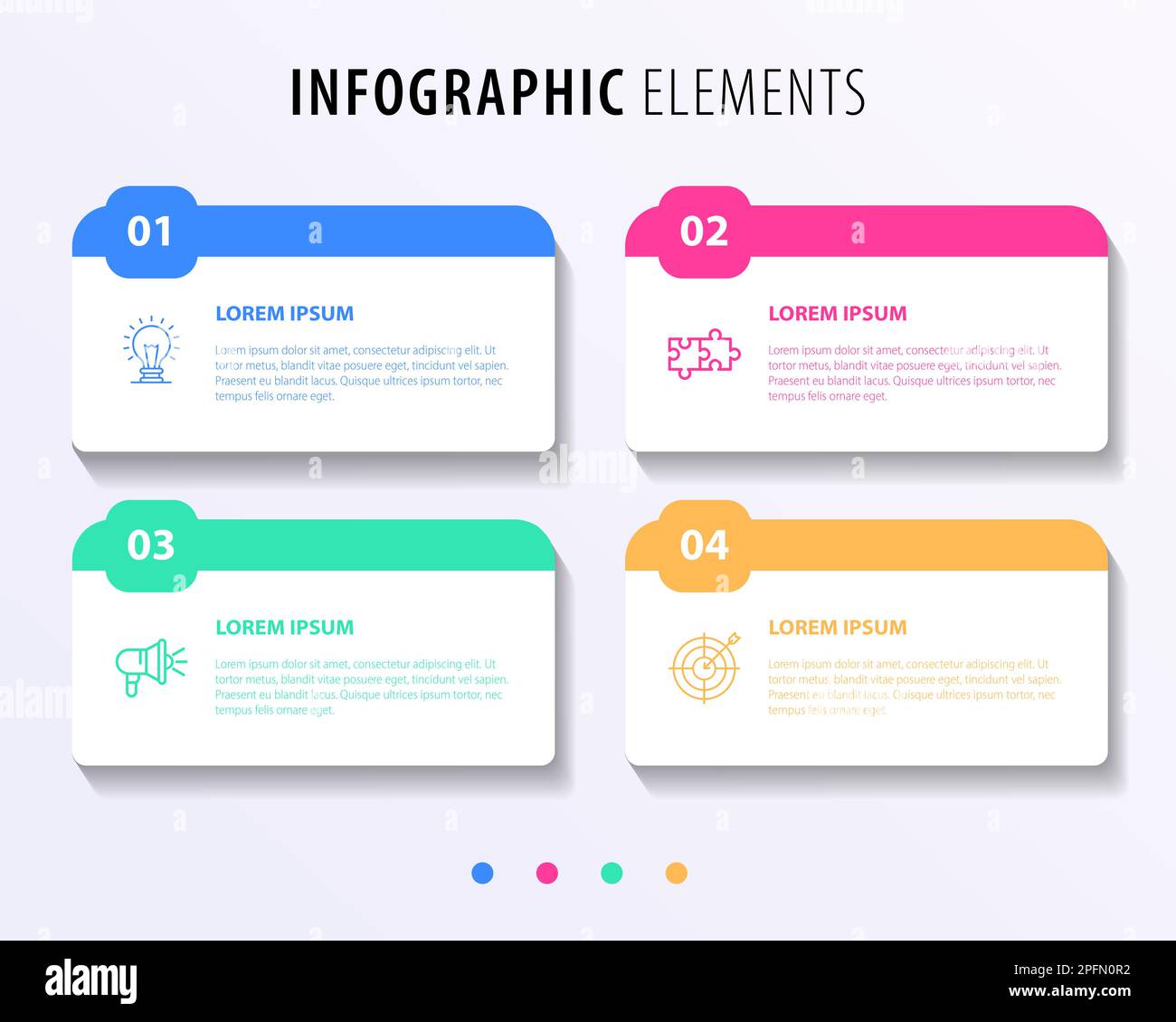 Business infographic thin line process with square and circle template ...