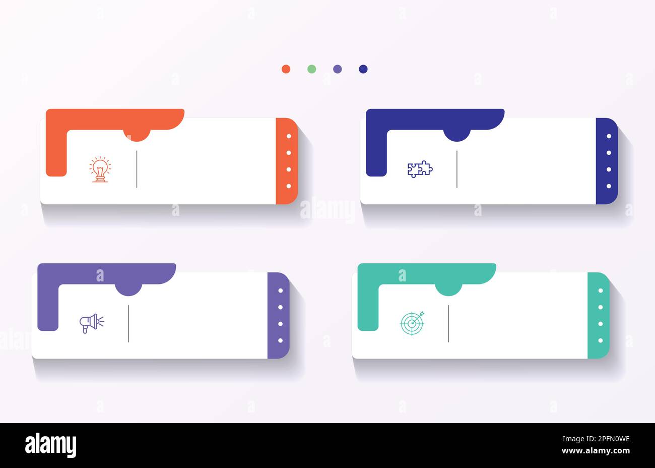 Business infographic thin line process with square and circle template ...