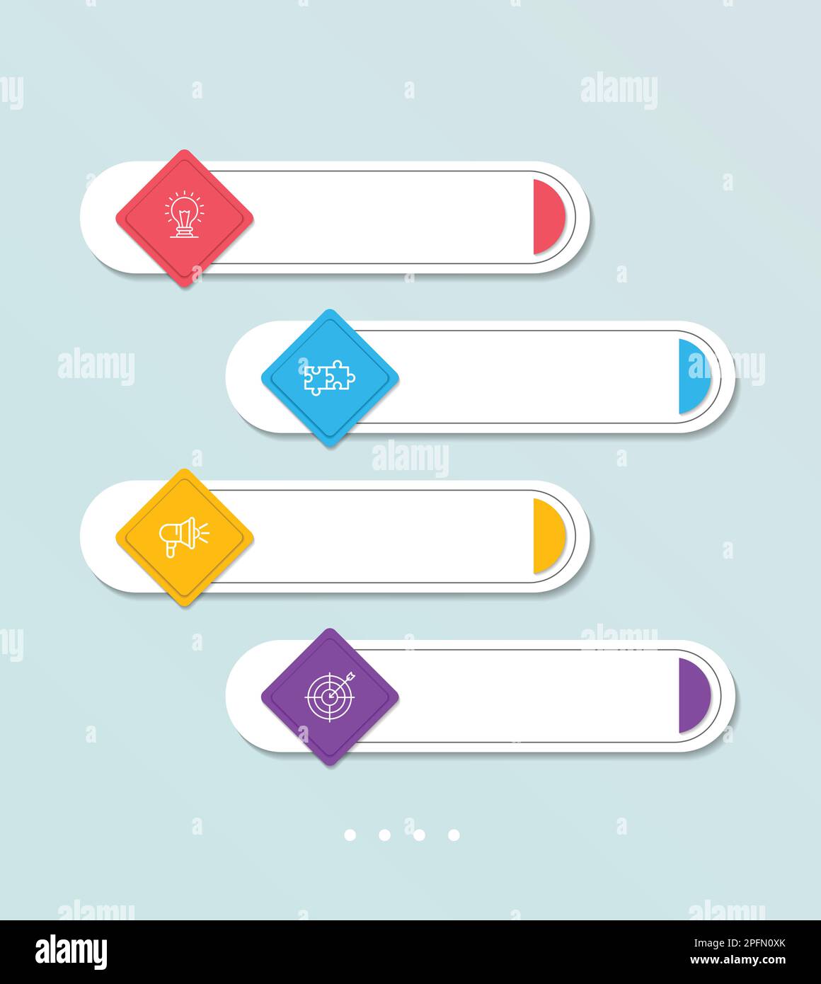 Business infographic thin line process with square and circle template ...