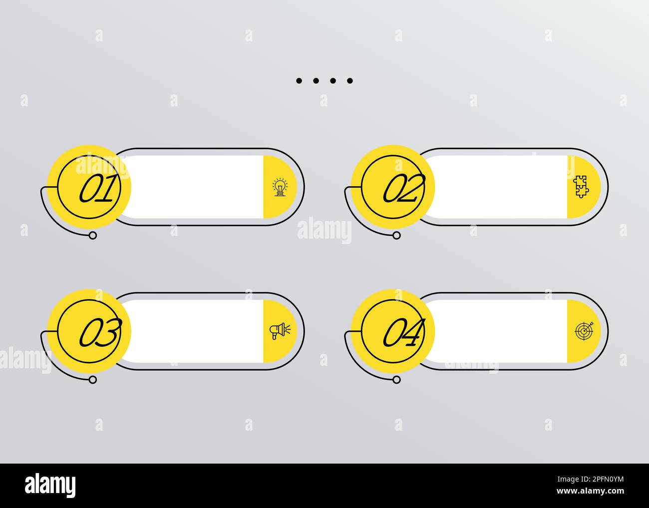 Business infographic thin line process with square and circle template ...