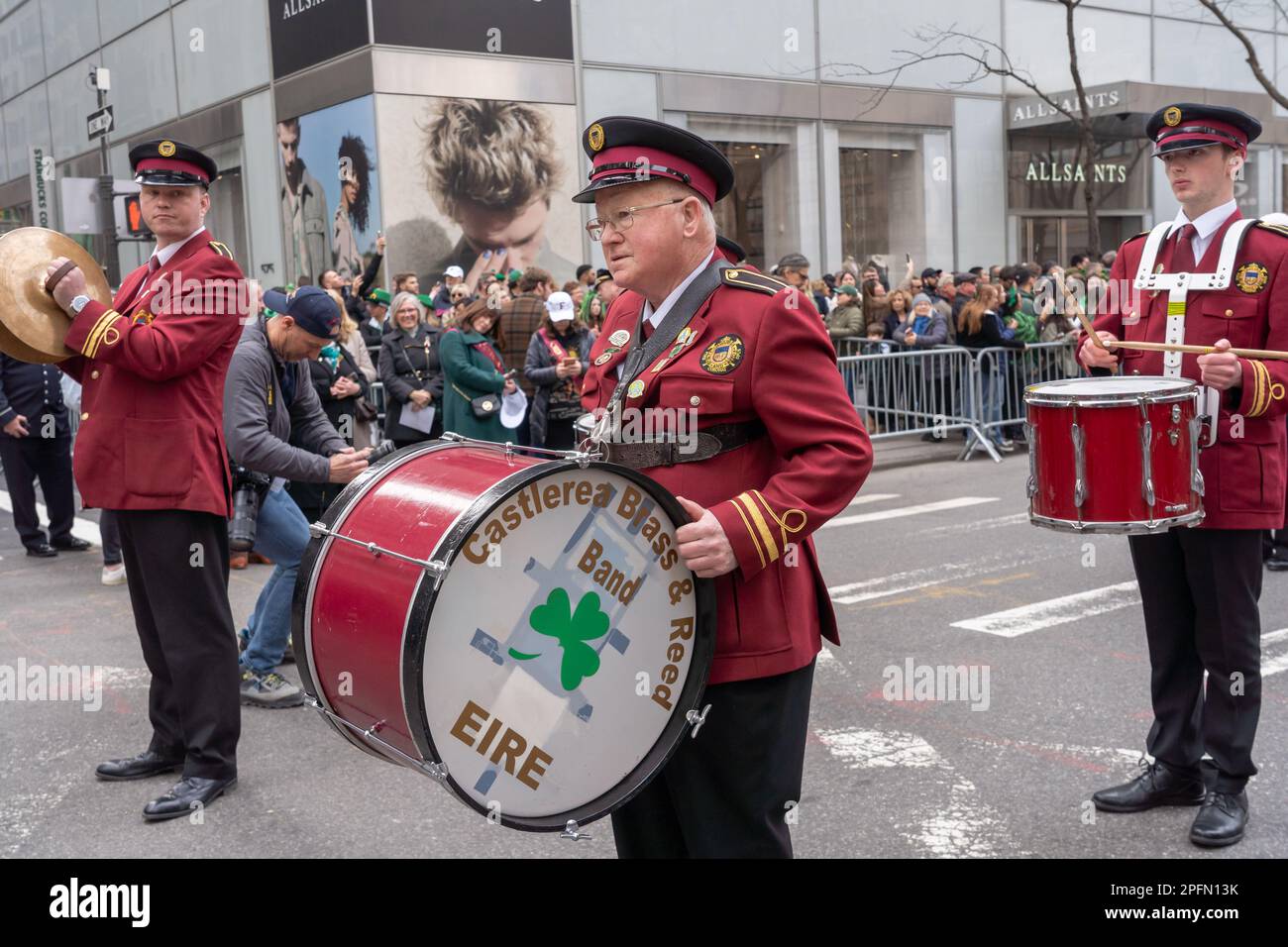 New York, United States. 17th Mar, 2023. Members of the Castlerea Brass ...