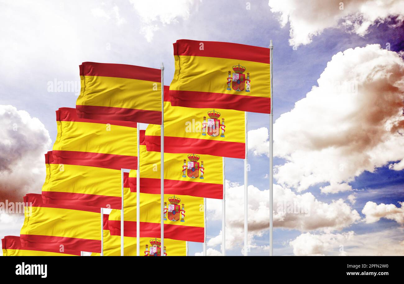 The national flag of Spain. 2023 Spanish general election Stock Photo ...