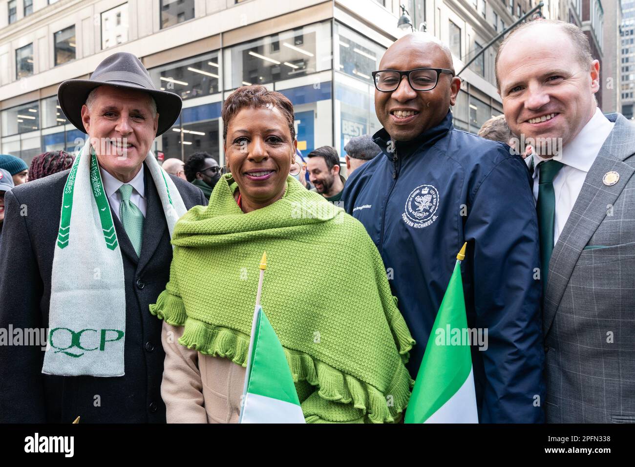 New York, USA. 17th Mar, 2023. (R - L) State Senator Timothy Kennedy ...