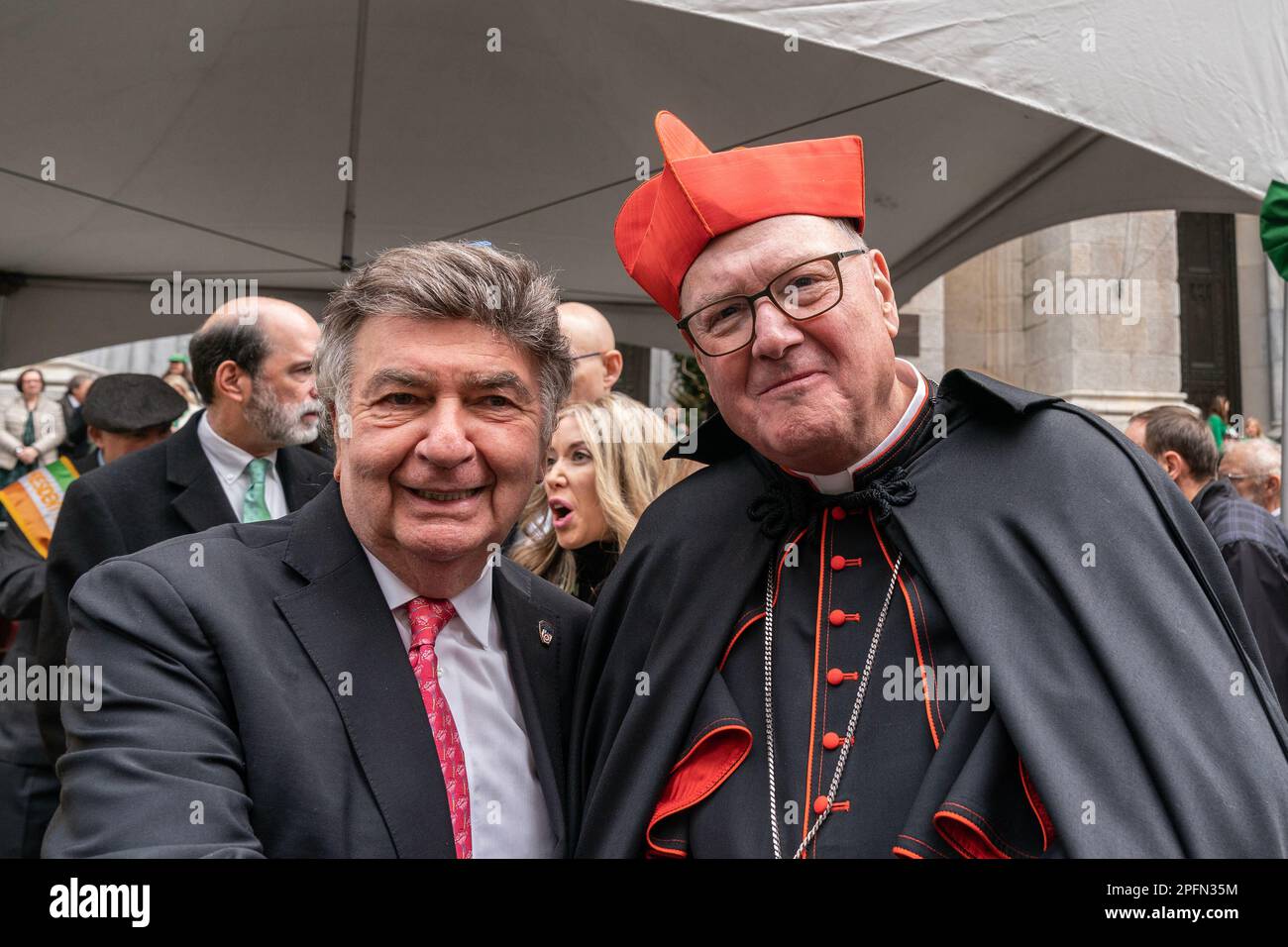 New York, USA. 17th Mar, 2023. Rabbi Joseph Potasnik and Cardinal ...