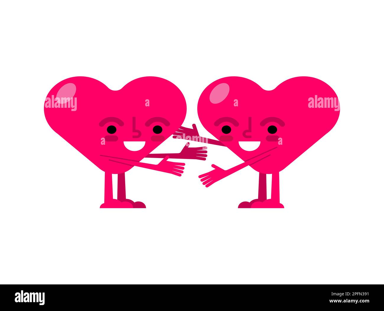 Hearts quarrels and reconciles. Two love are arguing. Concept of ...