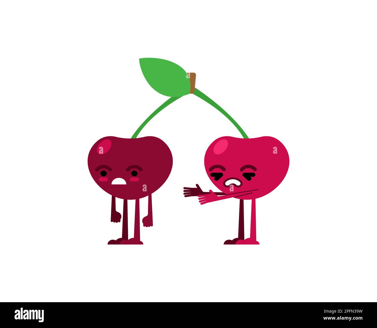 Cherry quarrels and reconciles. Two cherries are arguing. The concept ...