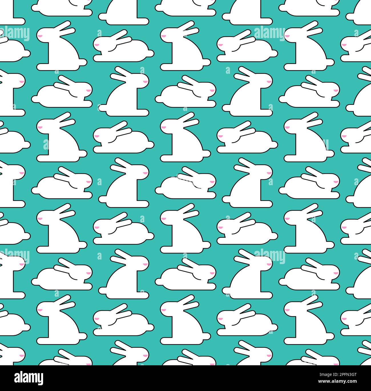 Bunnies couple pattern seamless. Two rabbit background. Vector texture ...