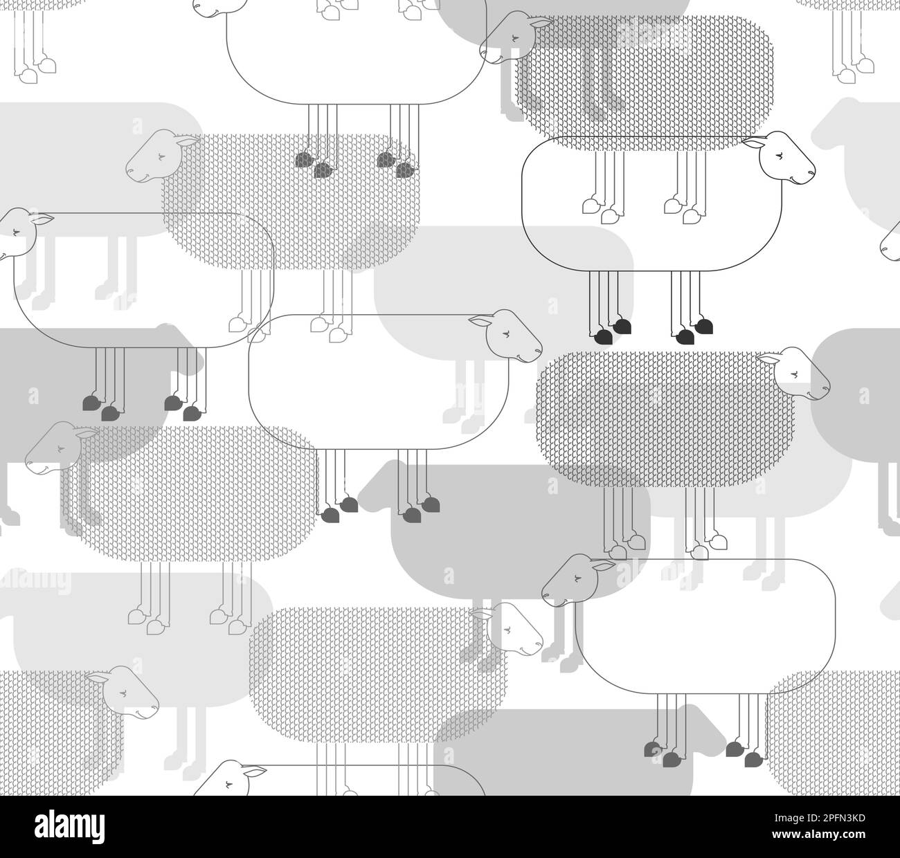 Sheep pattern seamless. ewe background. Ornament of kids fabric Stock ...