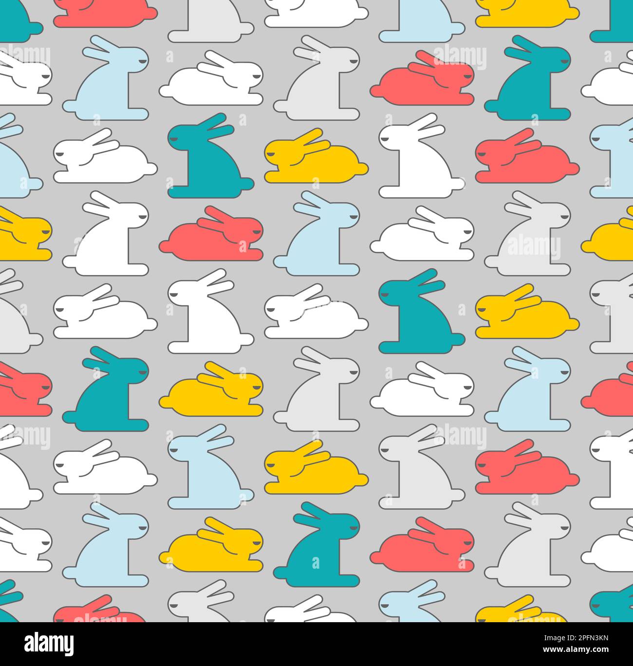 Bunnies couple pattern seamless. Two rabbit background. Vector texture ...