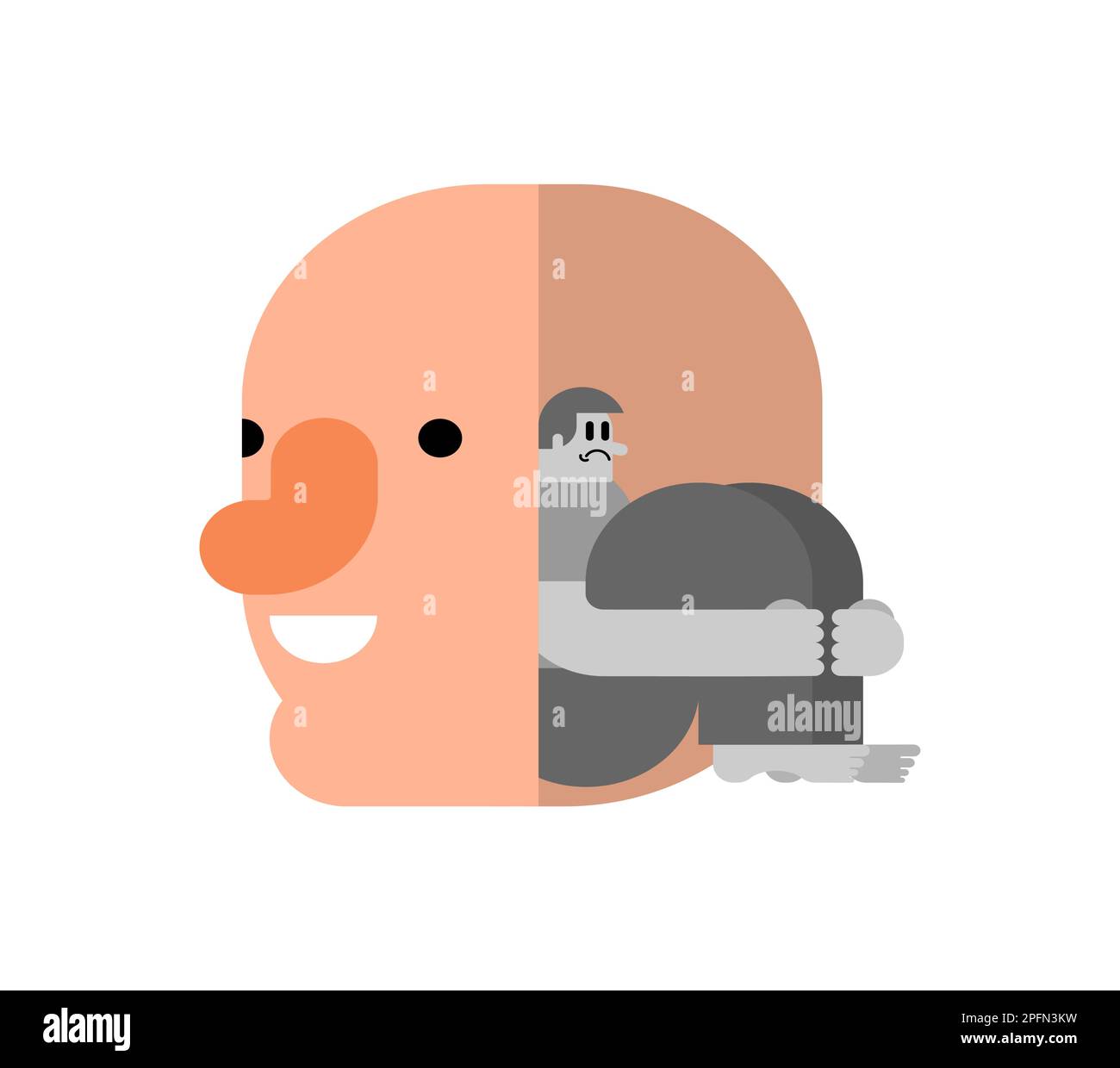 Mask of joy and sadness. Loneliness and desolation concept, show your ...