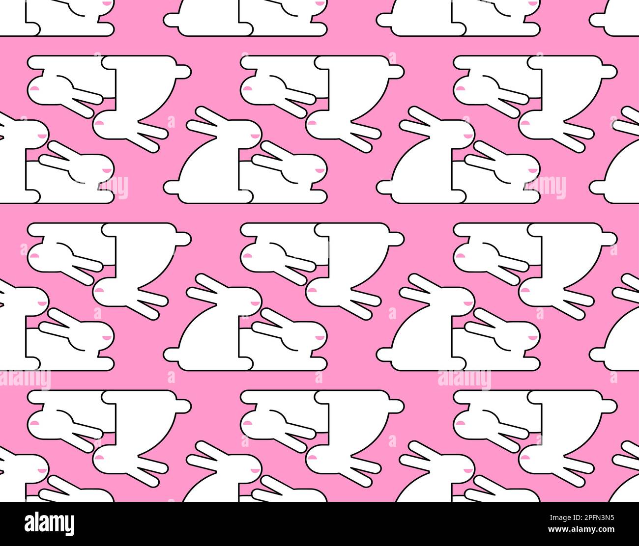 Bunnies couple pattern seamless. Two rabbit background. Vector texture ...