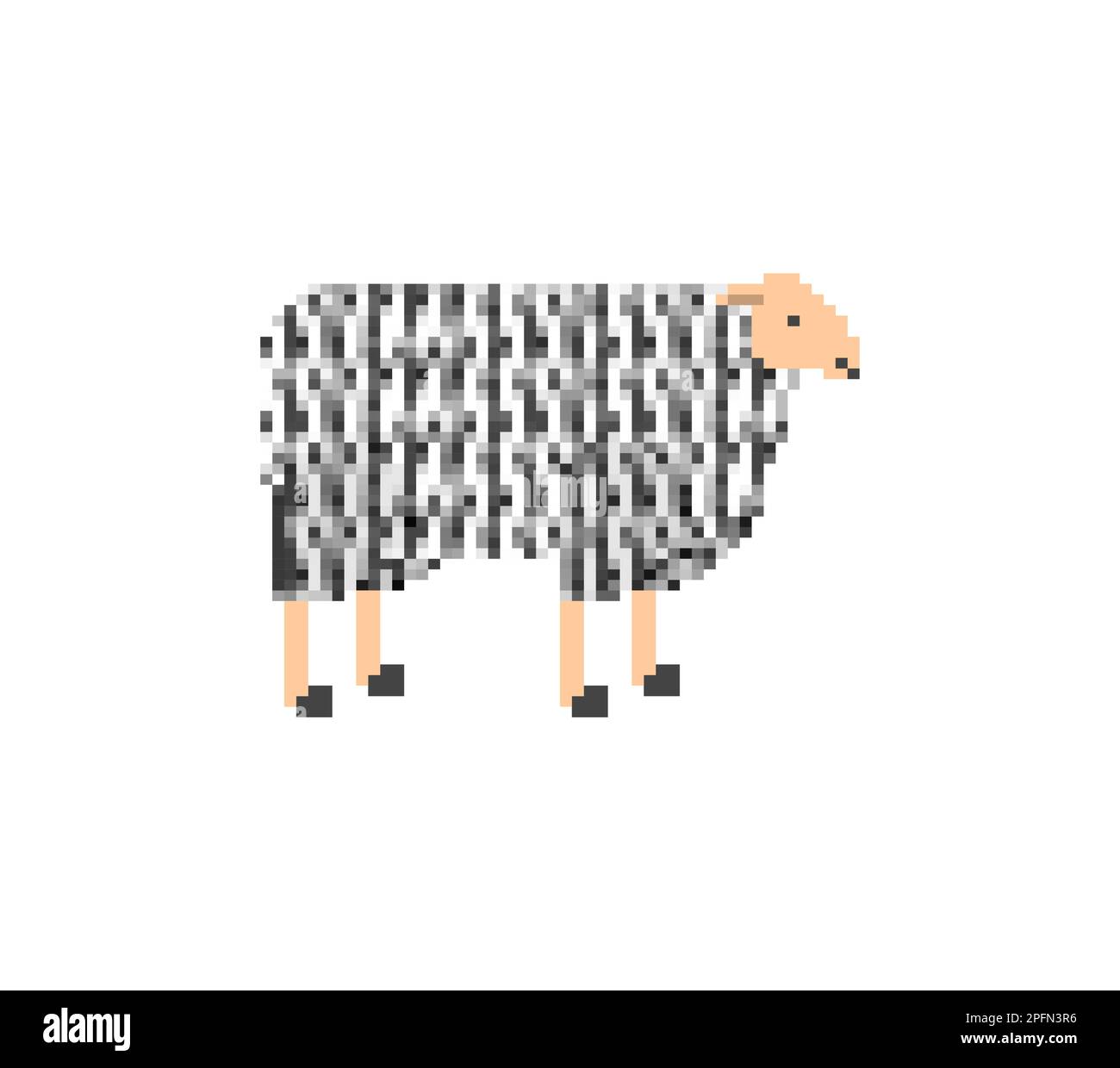Sheep pixel art. ewe 8 bit. pixelated Vector illustration Stock Vector ...