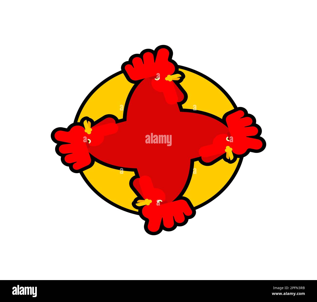 Red rooster sign. Red cock isolated. Vector illustration Stock Vector ...