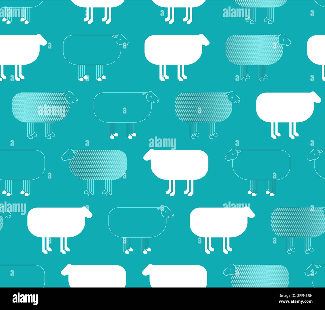 Sheep pattern seamless. ewe background. Ornament of kids fabric Stock ...
