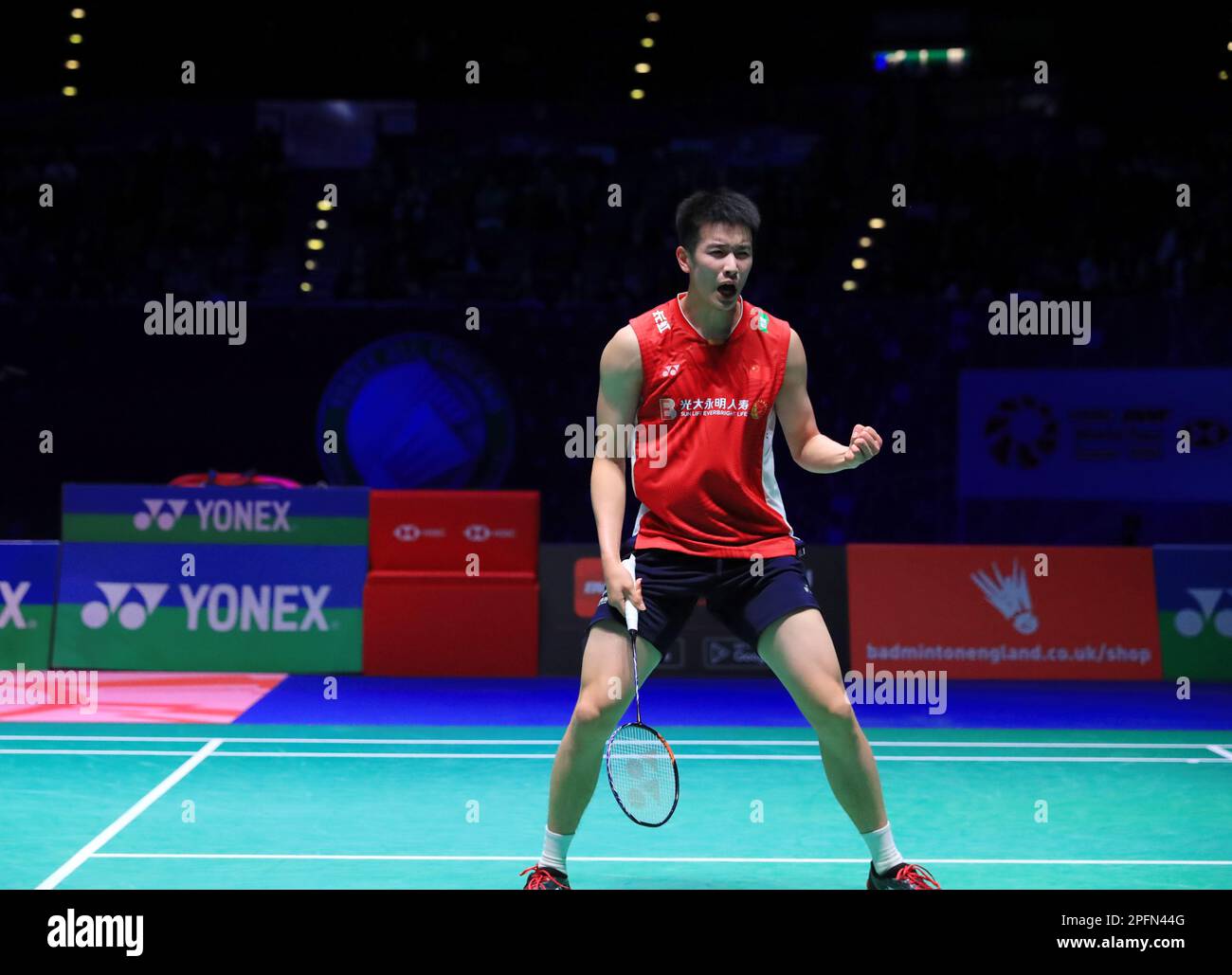 Birmingham,UK. 17th Mar, 2023. China's Li Shifeng celebrates during the ...